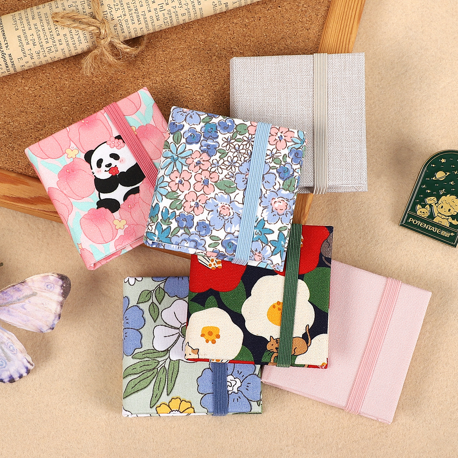 Notebook - Kawaii Panda Flower Landscape Fabric Mini Sketching ...