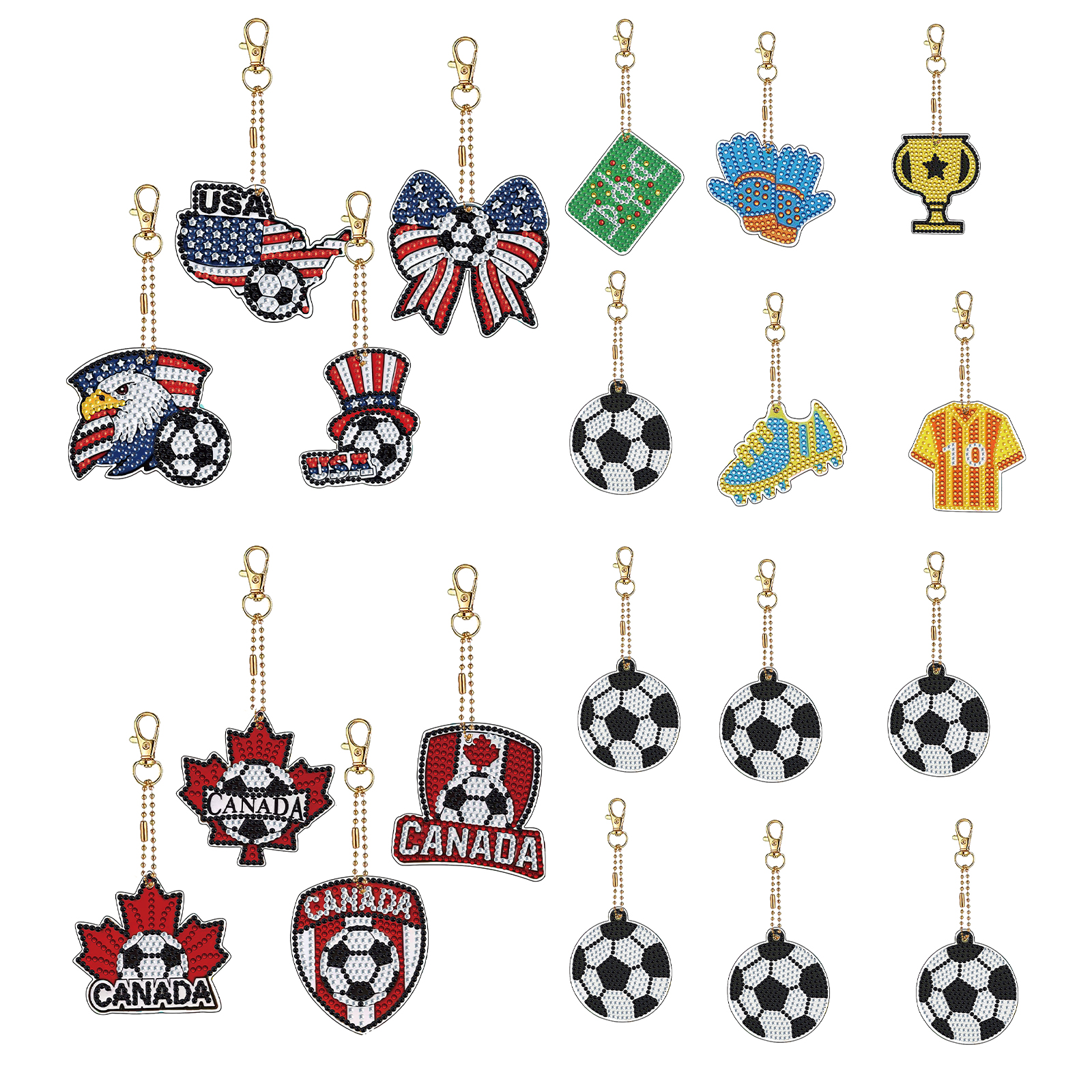【Key-chain】Football Diamond Painting Keychain for Adult Beginner Home ...