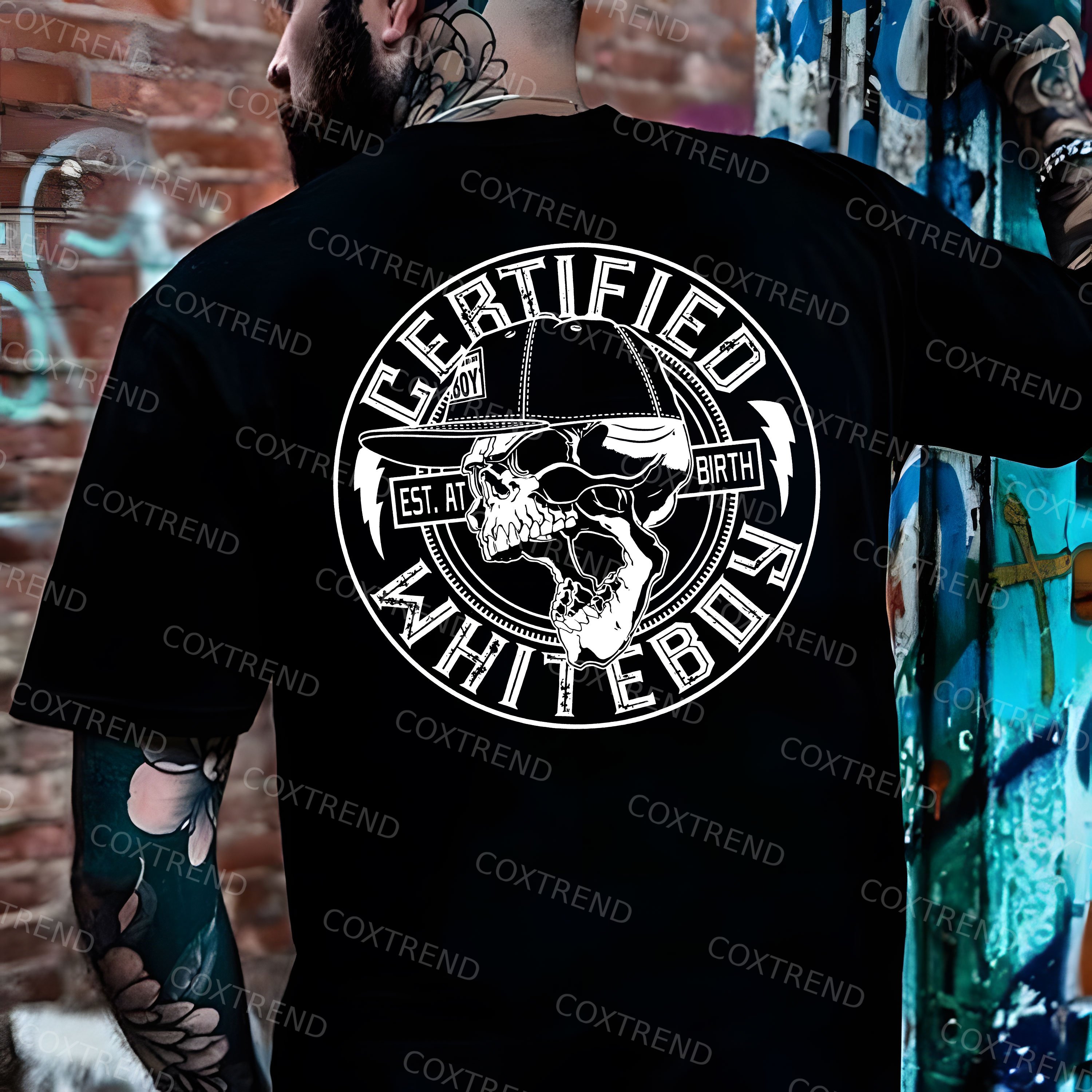 Certified White Boy Skull Printed Men's T-Shirt